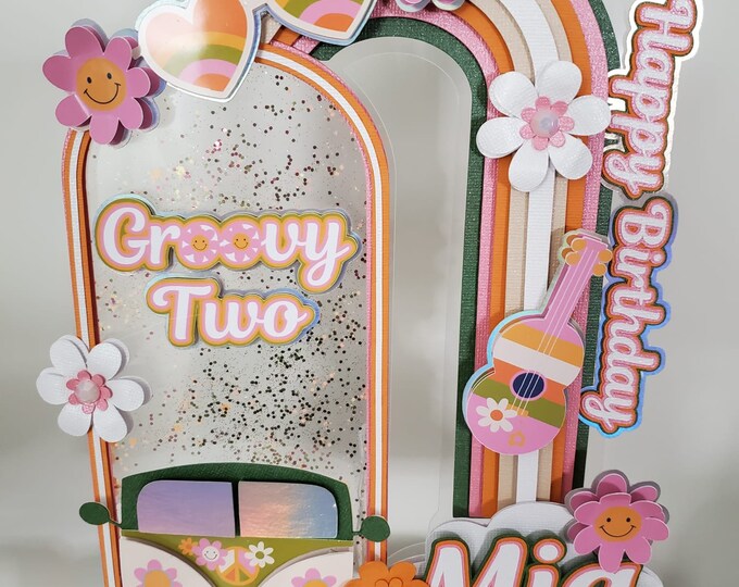 Groovy Cake Topper, Groovy Two Caketopper, Hippies Caketopper, Groovy ...