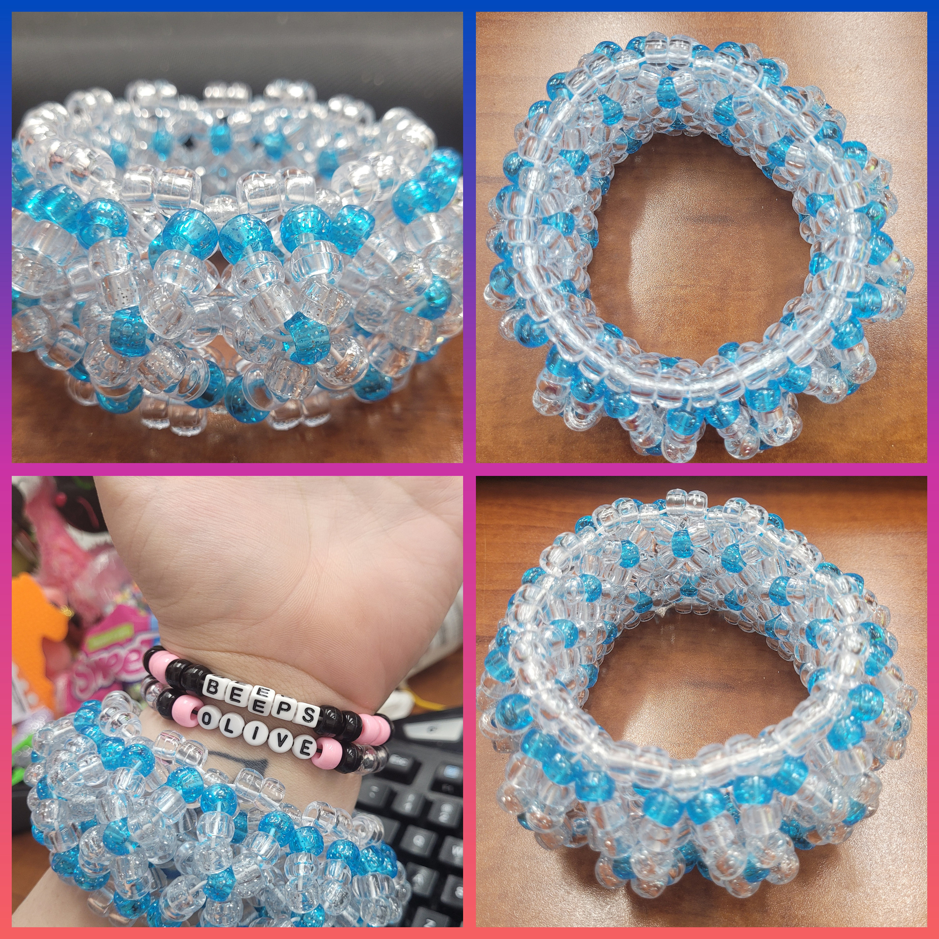 Kandi Cuffs and Bracelets Custom Perlers Rave Edc Emc Plurr Rotating - Etsy