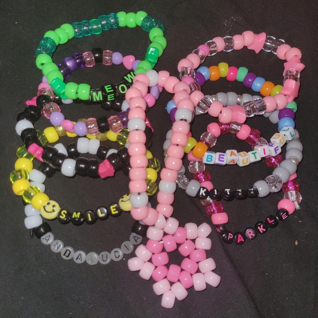 10 Custom Kandi Singles. DIY Bracelet Kit. Rave. Edm. Edc. Festiva.l ...