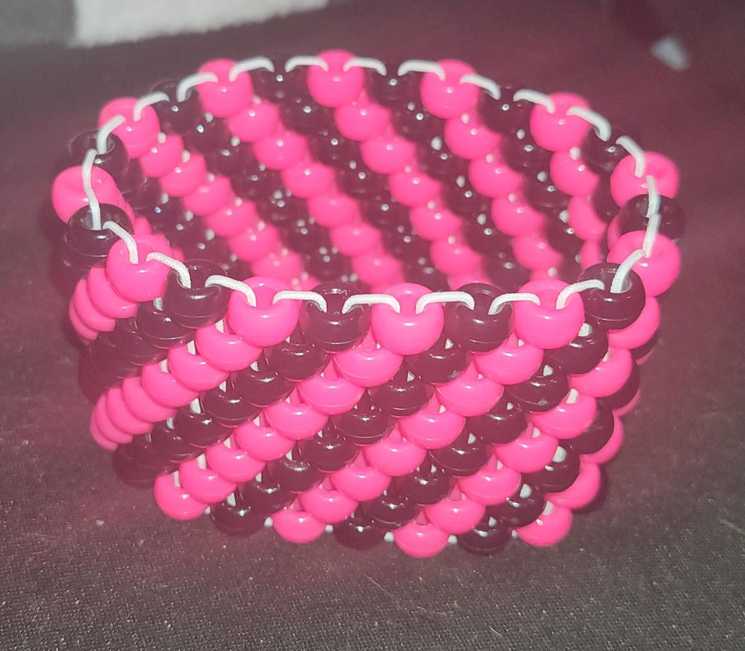 Kandi Cuff Custom Diagonal Pattern. Triangle Pattern Cuff. Rave Plur - Etsy