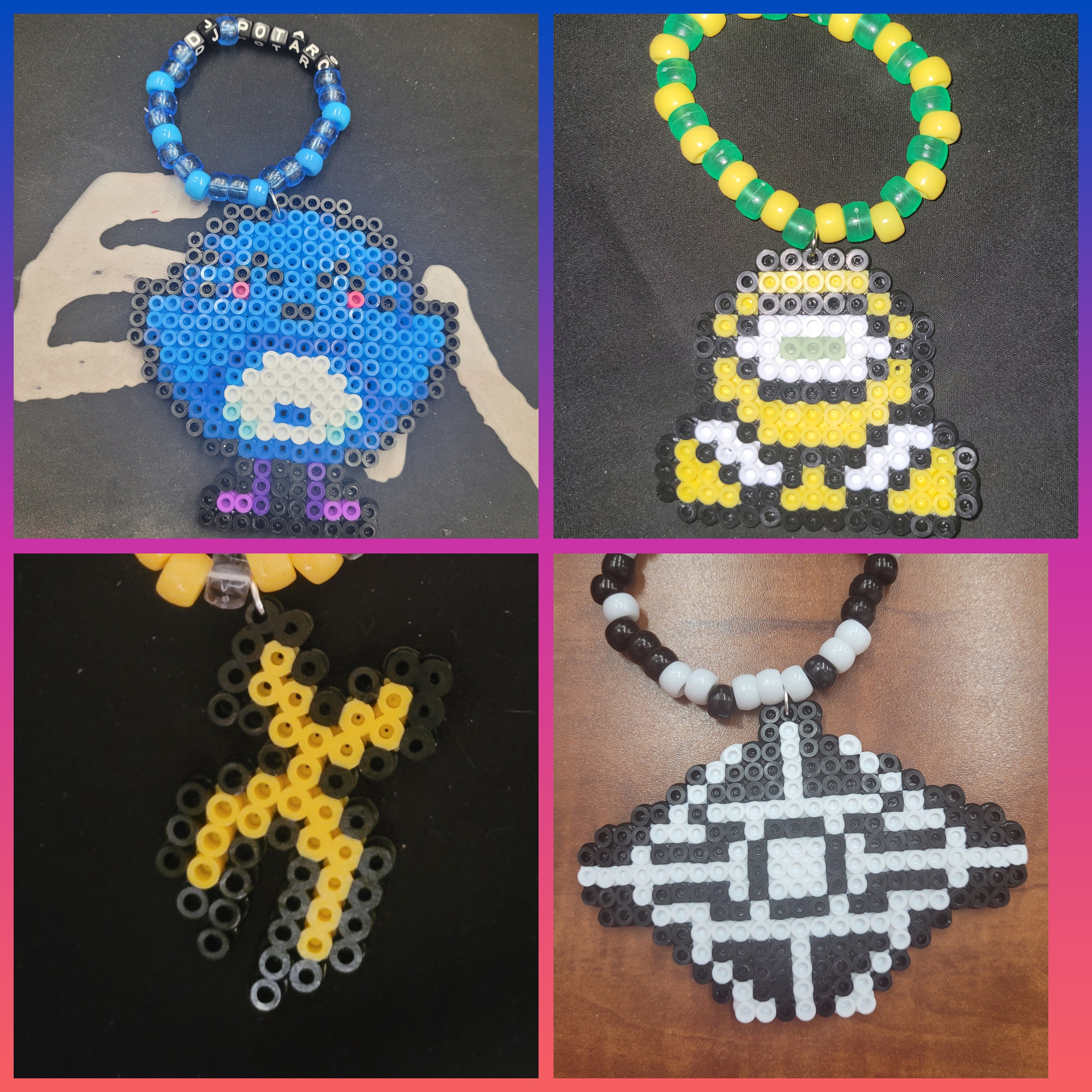 Perler Necklaces and Kandi Singles. Perler Bracelets. Perler Keychains ...