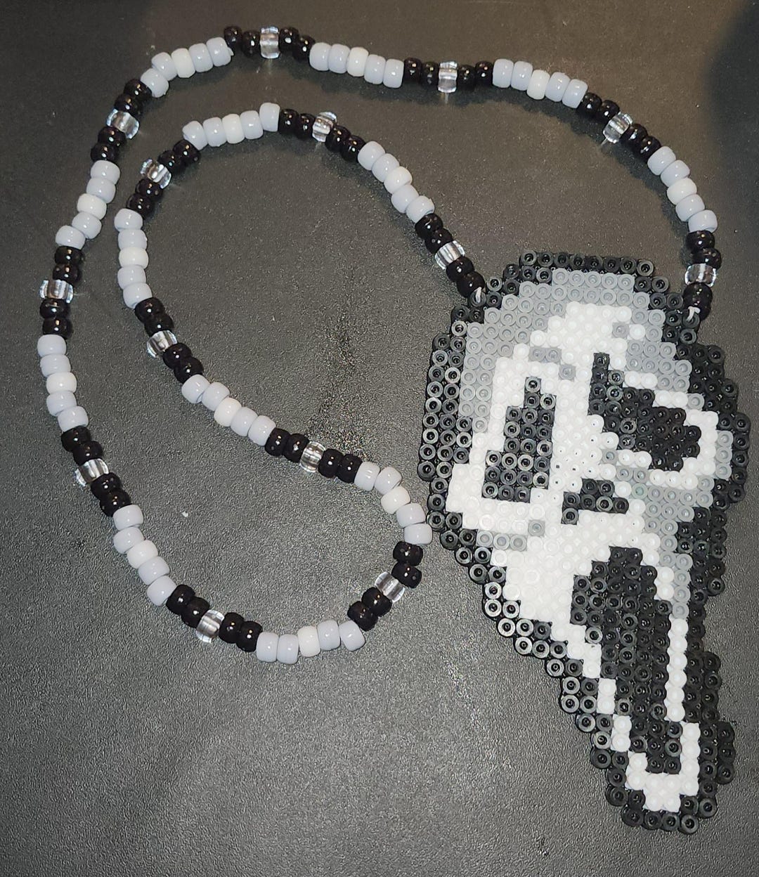 Scream Ghostface Mask Perler Kandi Necklace Horror - Etsy