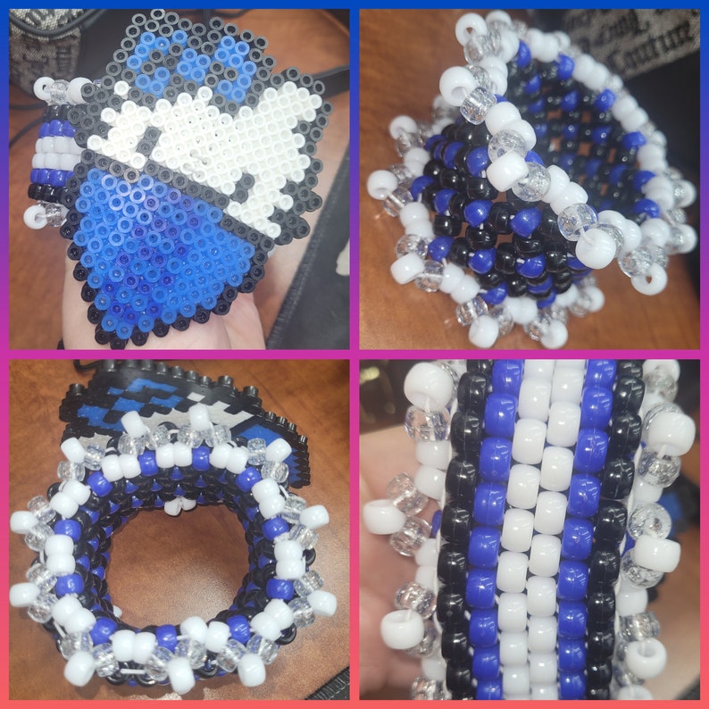 Kandi Cuffs and Bracelets Custom Perlers Rave Edc Emc Plurr - Etsy