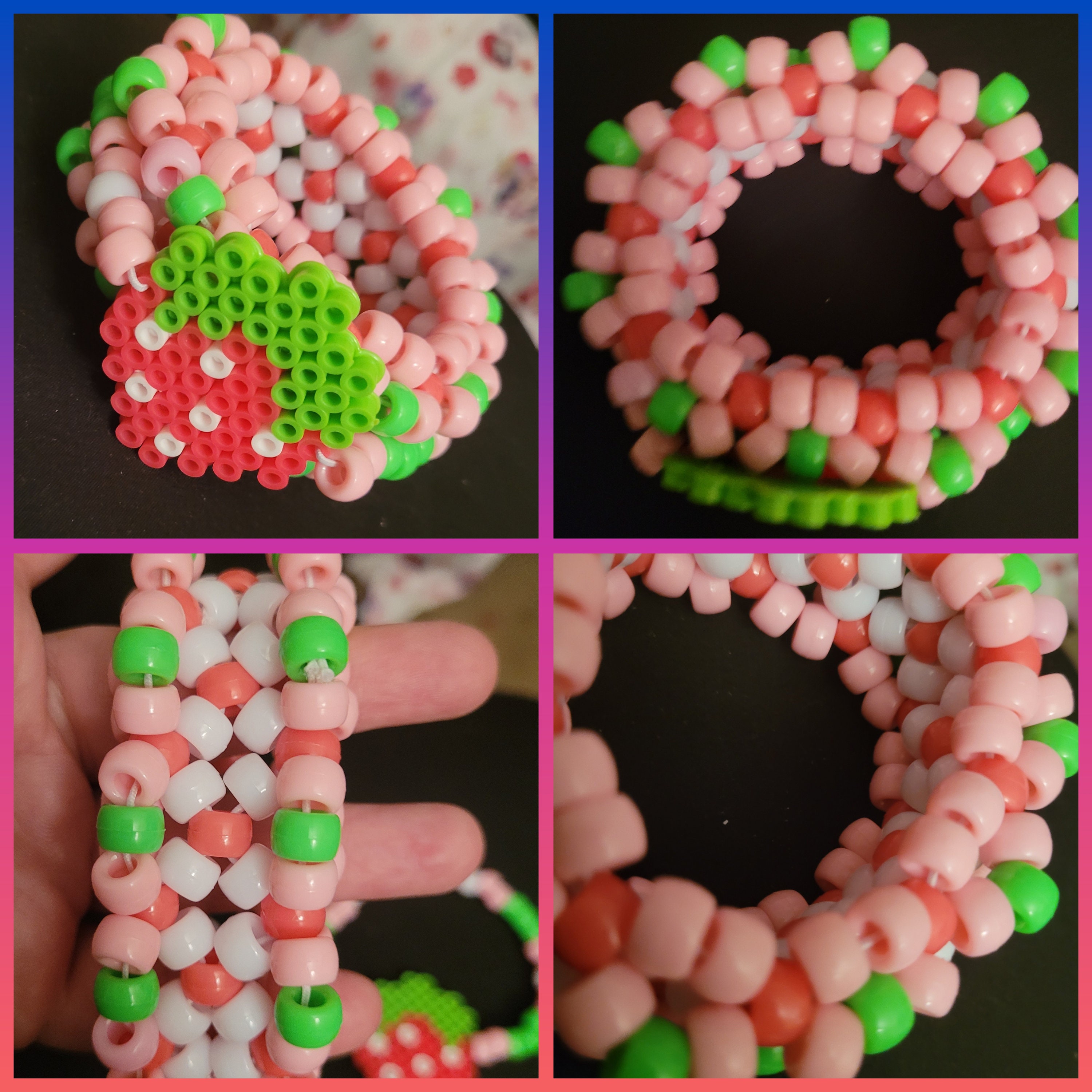 Kandi Cuffs and Bracelets Custom Perlers Rave Edc Emc Plurr Rotating - Etsy