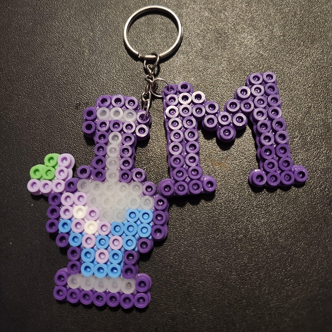 Weed Bong Perler Keychain Stoner Personalized Initial Keychain. Kandi ...