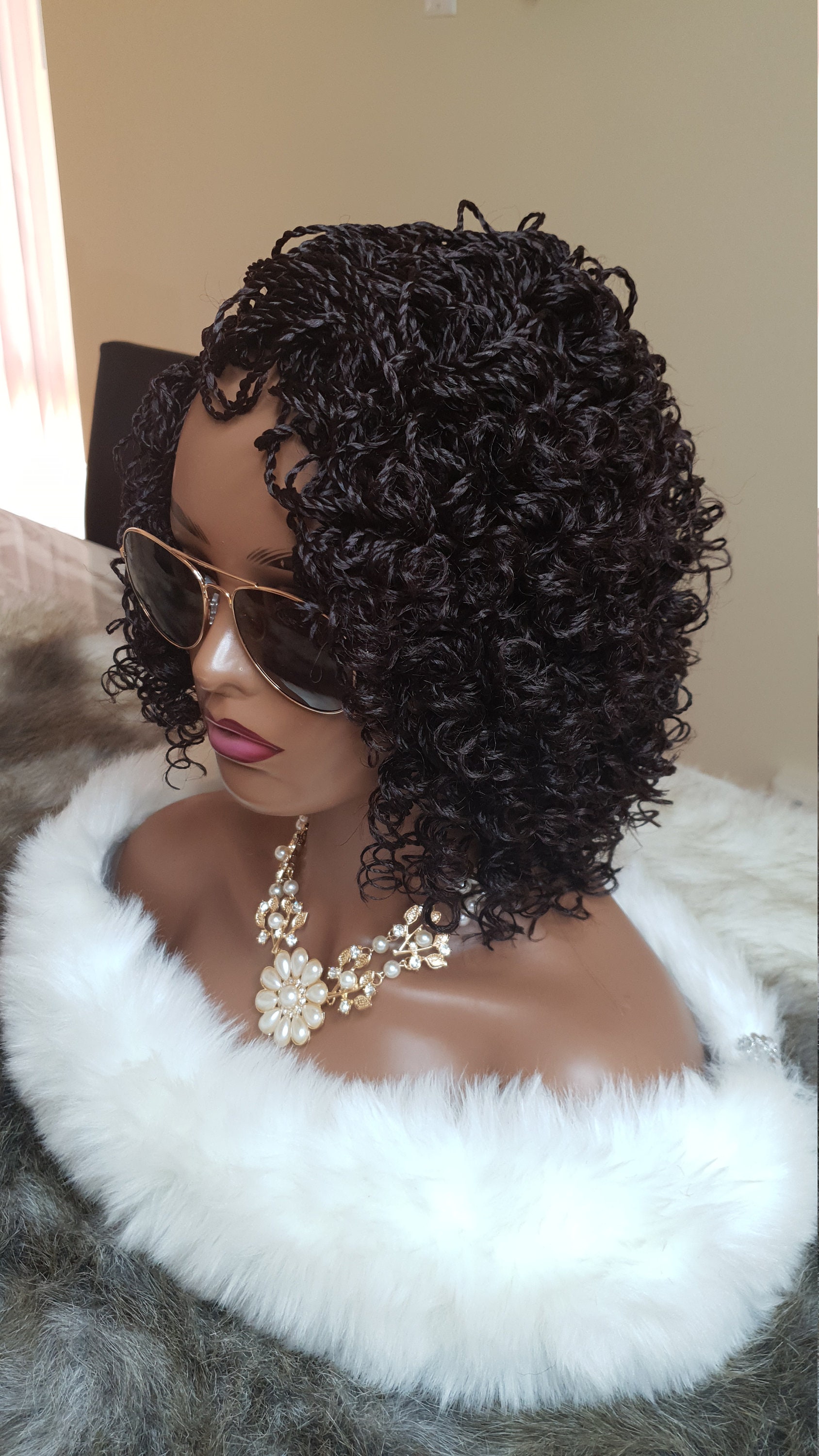 Mini Twist Curly Braided /curly Braids/curly Braided Wig/micro Braided ...