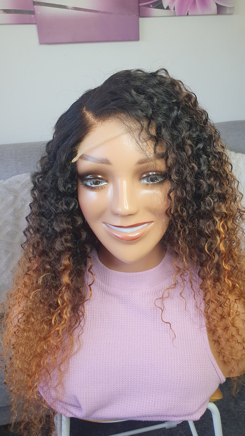 Ombre Kinky Wig/1b/4/30 Wig/kinky Human Hair Wig/22inches Ombre Kinky ...