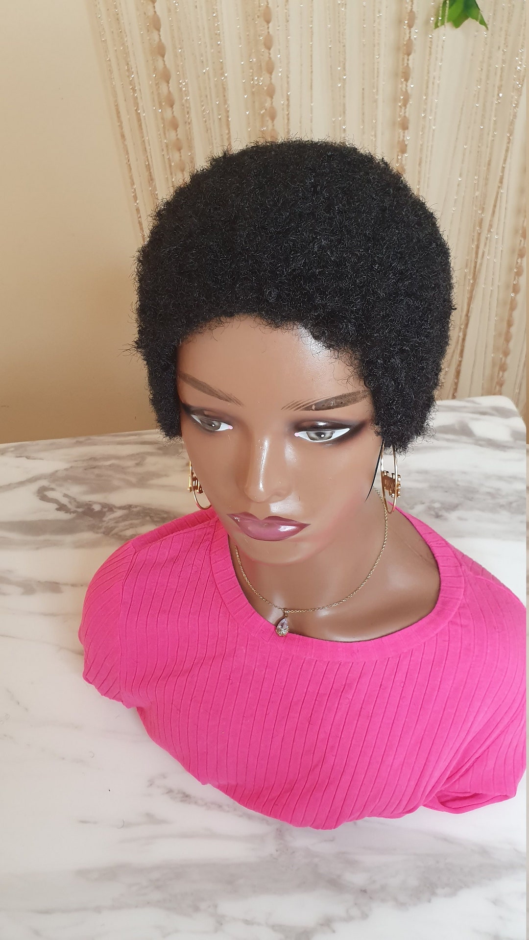 Low Cut Wig/afro Wig/low Cut Afro Wig/synthetic Afro Wig/short Wig ...