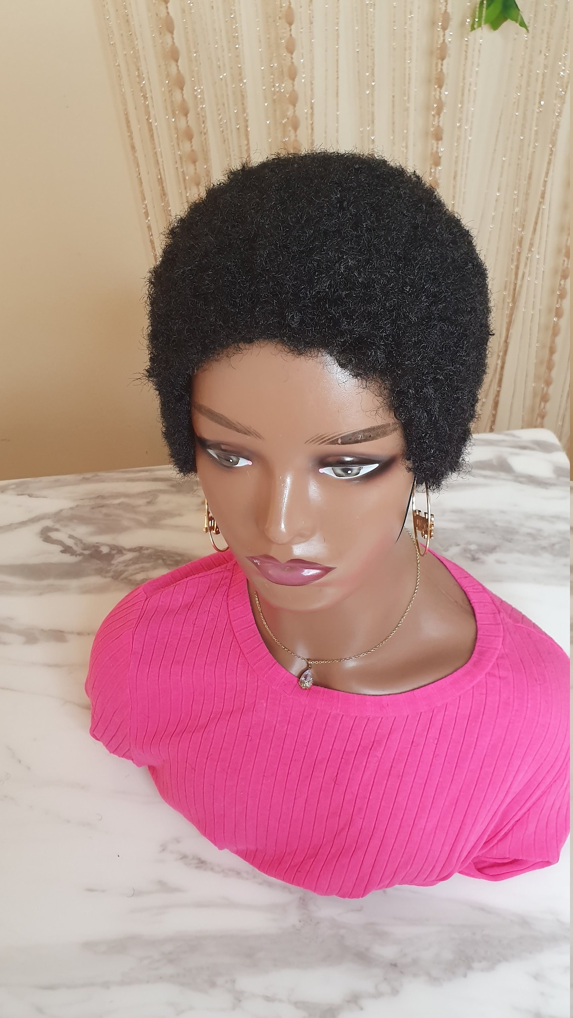 Low Cut Wig/afro Wig/low Cut Afro Wig/synthetic Afro Wig/short Wig ...