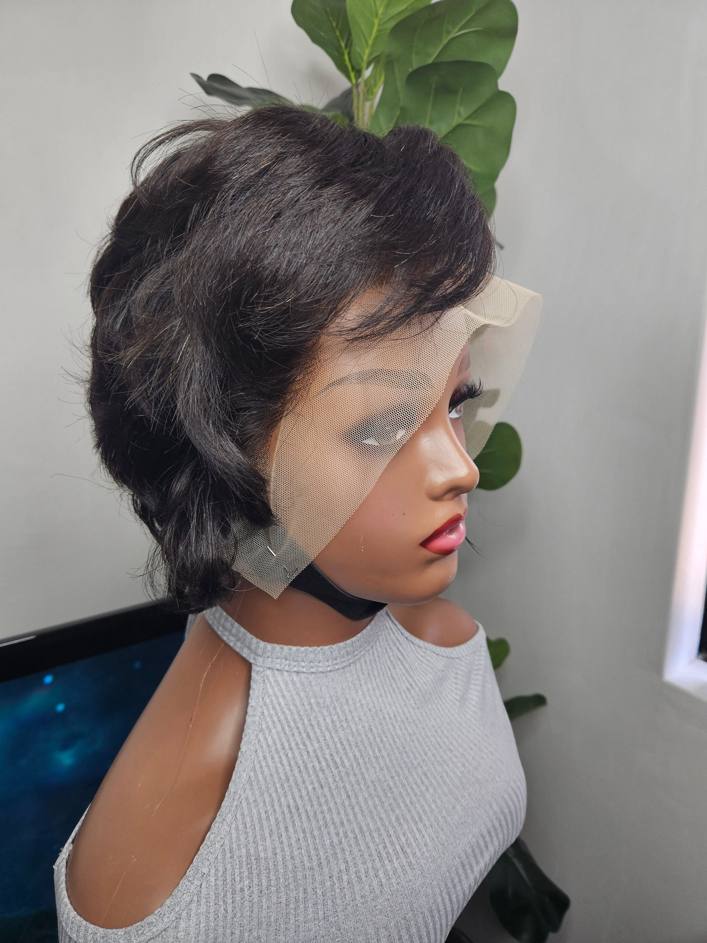 Pixie Cut Human Hair Wig/short Wig/razor Cut Wig/13×4 Lace Frontal ...