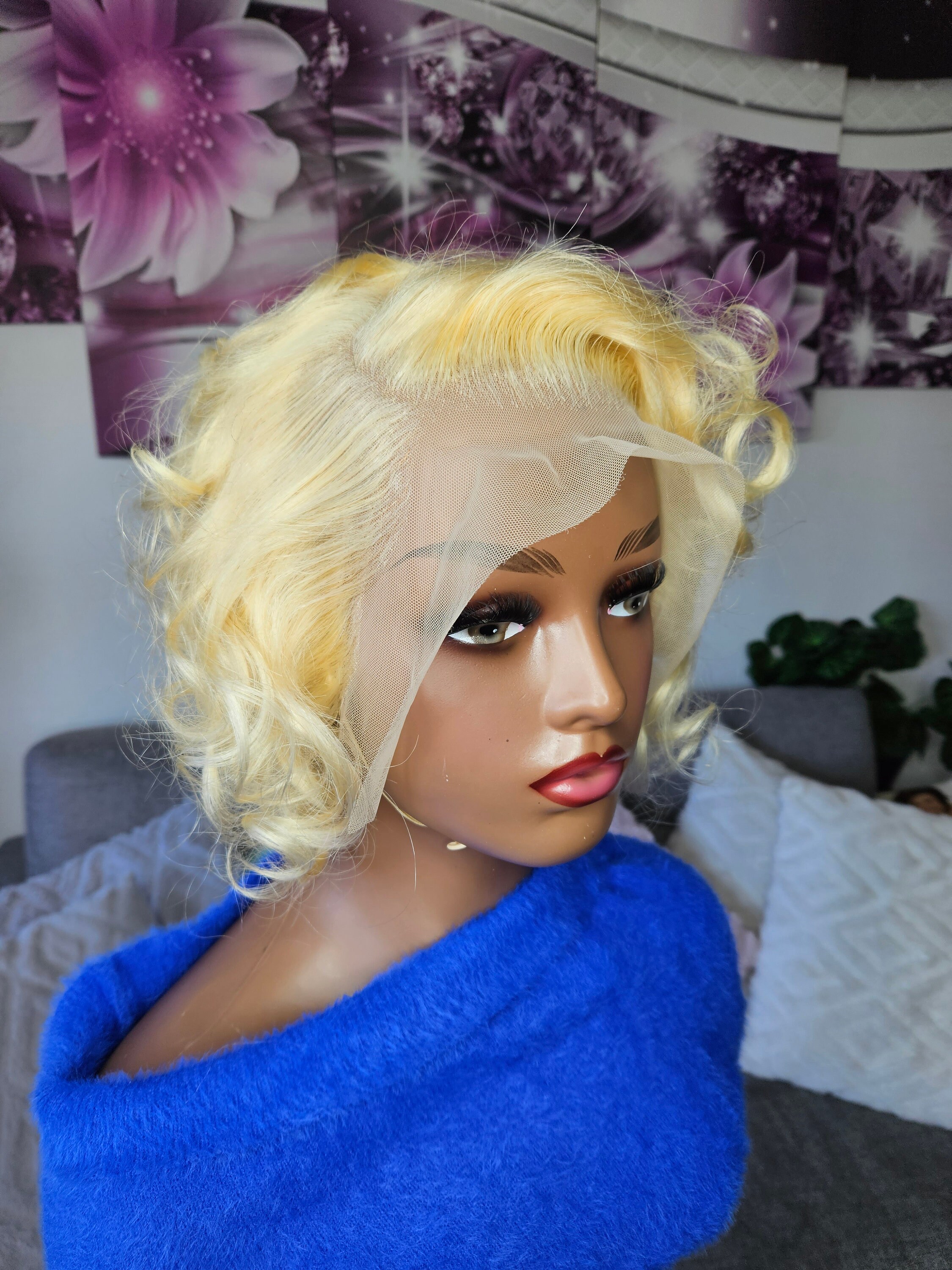 Blonde Short Curly Wigshort Curly Ombre Wigcurly Wigcurly Etsy