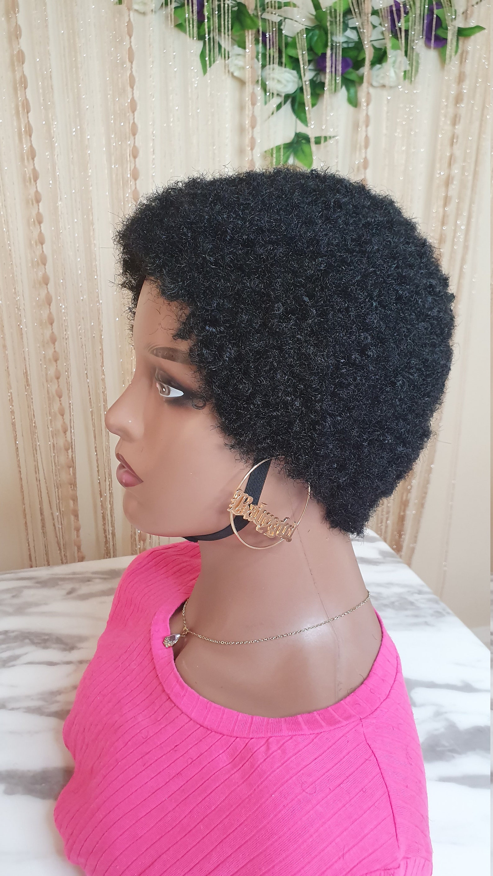 Low Cut Wig/afro Wig/low Cut Afro Wig/synthetic Afro Wig/short Wig ...