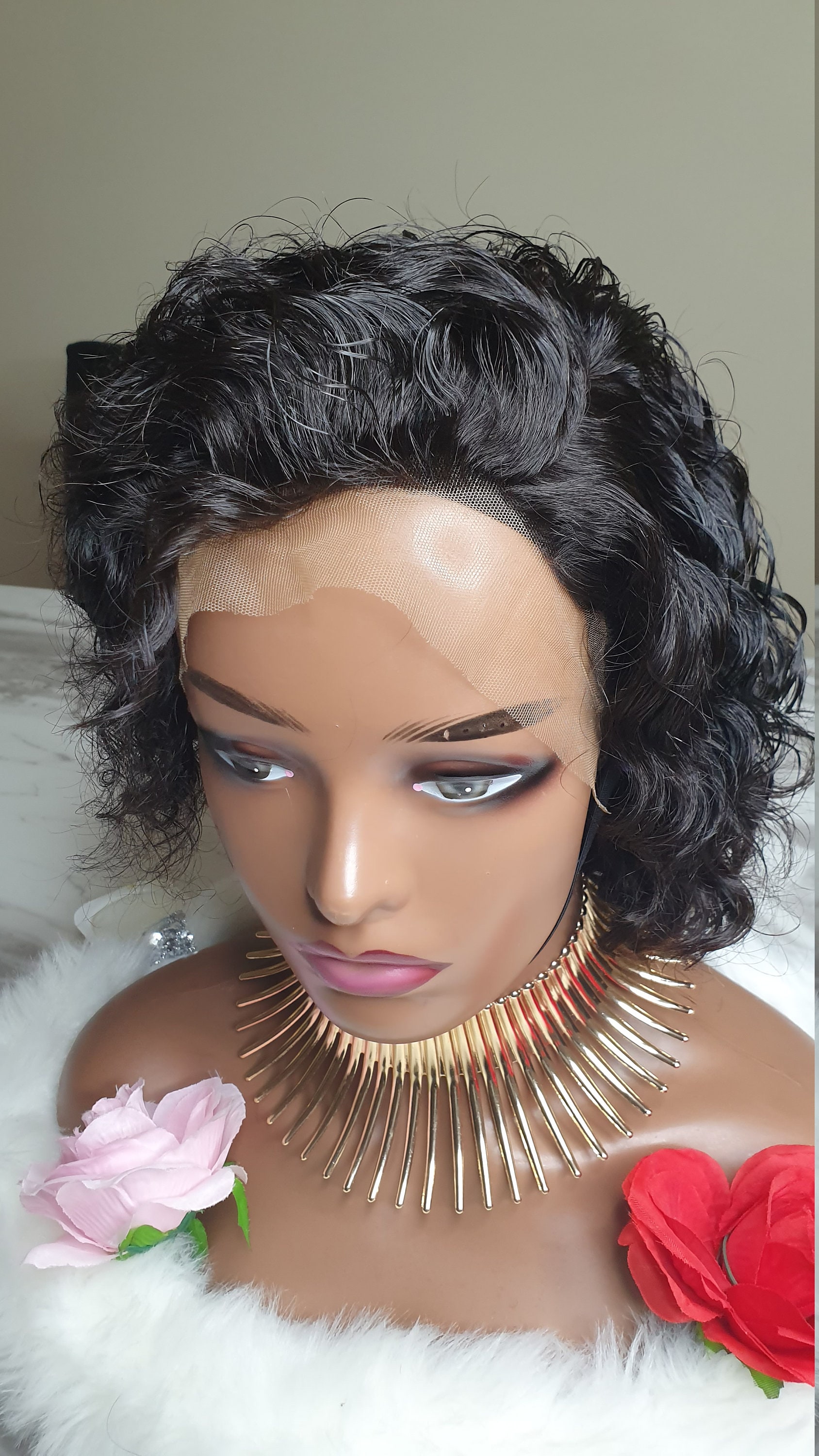 Deep Wave Bob Wig/curly Pixie Cut Wig/pixie Cut Wig/deep Wave Wig ...