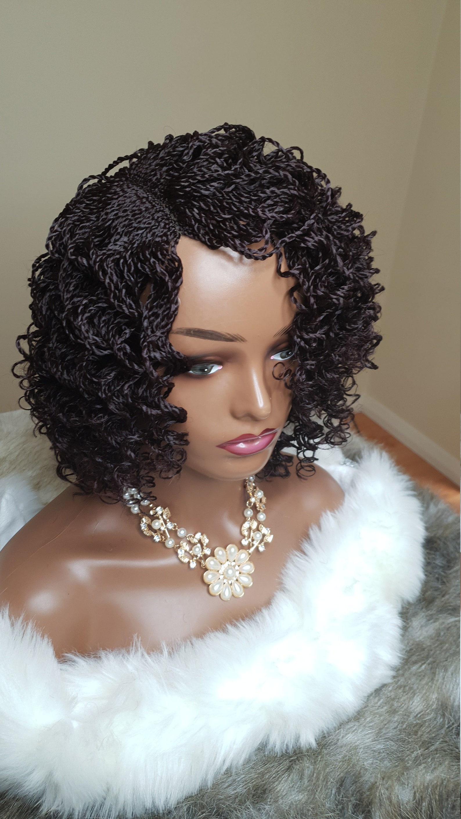 Mini Twist Curly Braided /curly Braids/curly Braided Wig/micro Braided ...