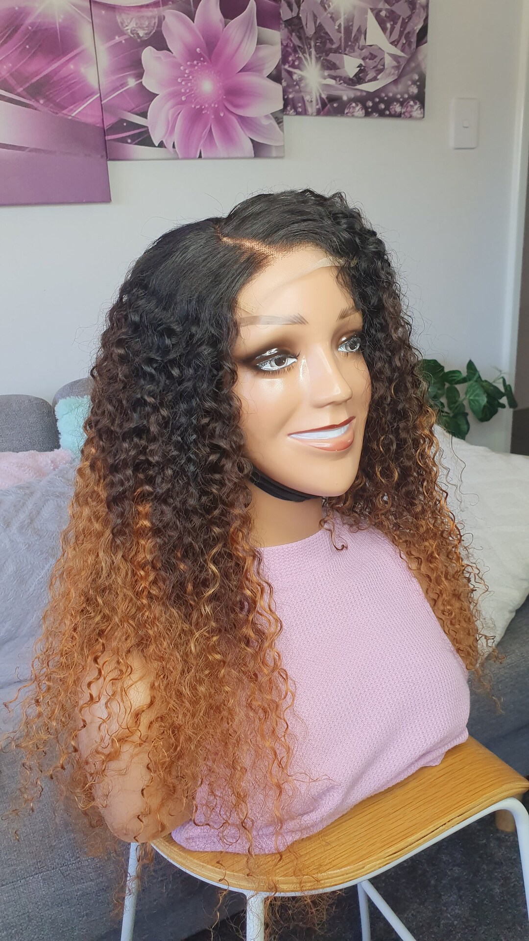 Ombre Kinky Wig/1b/4/30 Wig/kinky Human Hair Wig/22inches Ombre Kinky ...