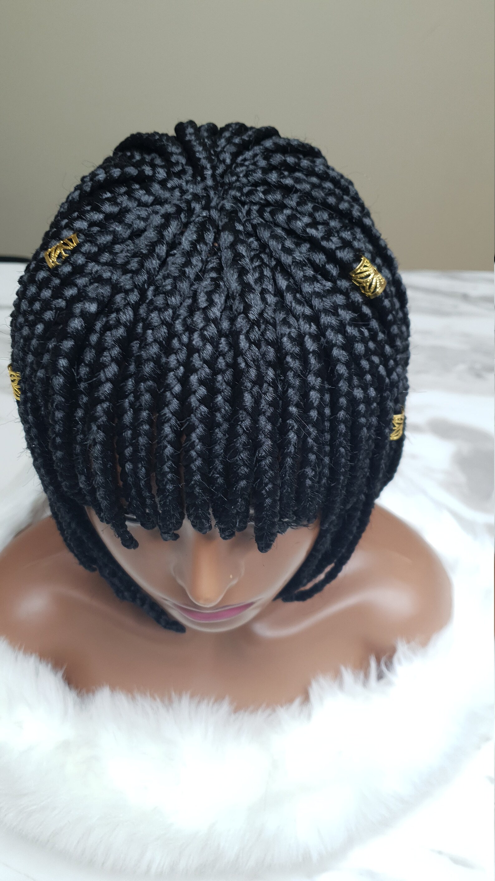 Bob Braided Wig With Fringes/bangs/bob Braided Wig With Bangs/bob ...