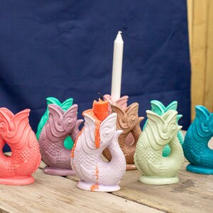 Assorted Colorful Fish Candlestick Holder: Handmade & Vibrant Home ...