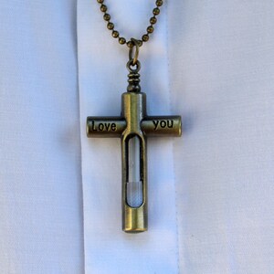 Copper Holy Water Bottle Cross Necklace, Made in the Holy Land ...