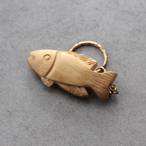 Wooden Fish Keychain Olive Wood Fish Keychain Fish Keyring - Etsy