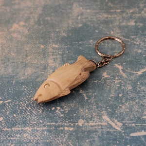 Wooden Fish Keychain Olive Wood Fish Keychain Fish Keyring - Etsy