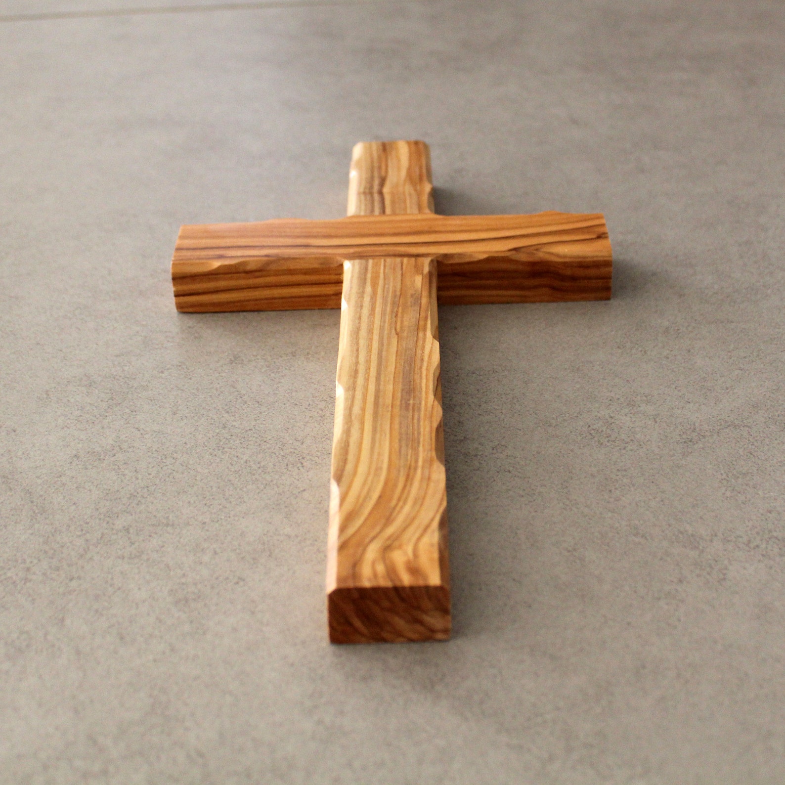 Olive Wood Cross: Hand Carved Wavy Edge Wall Hanging, Jerusalem - Etsy