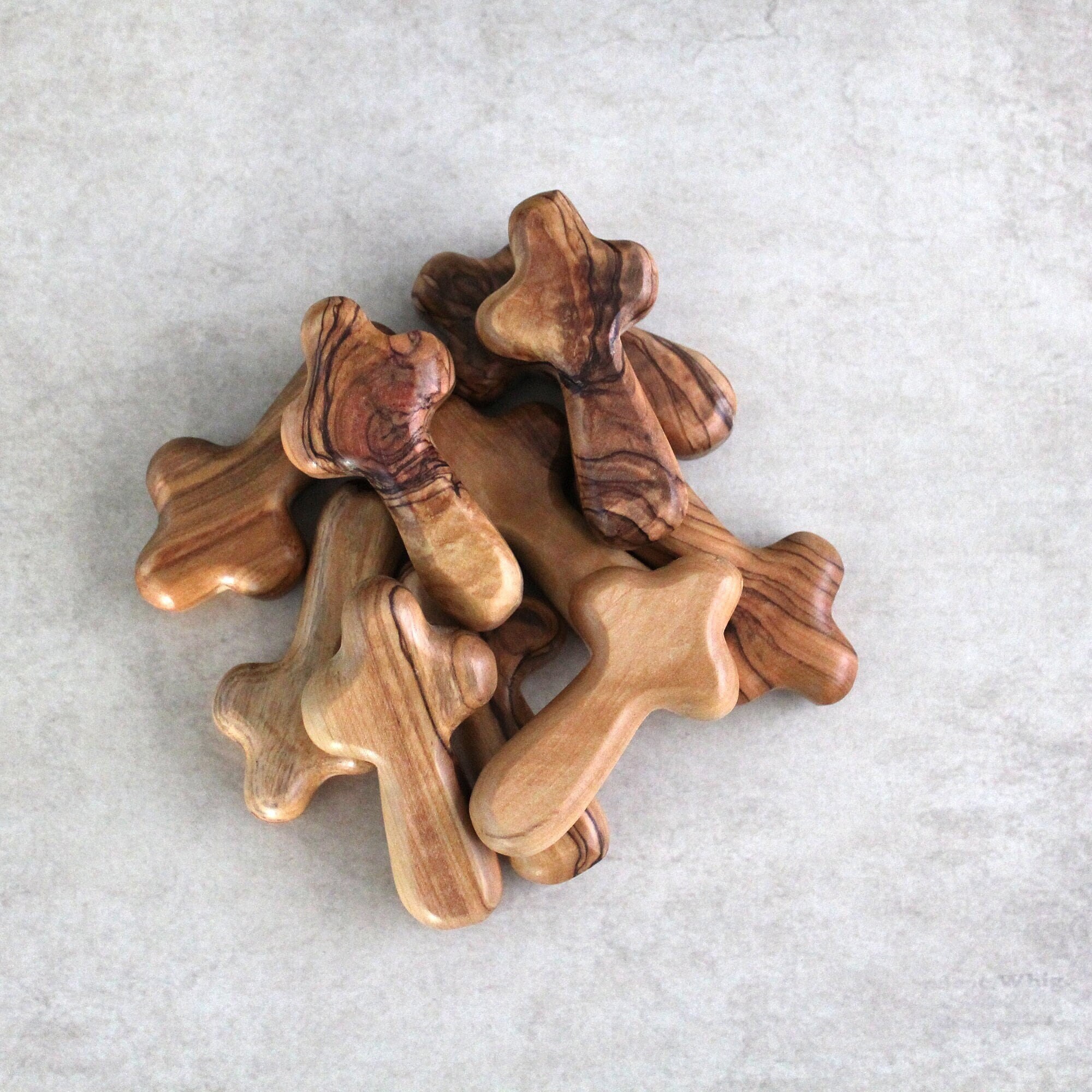 Set of 10 Olive Wood Comfort Crosses – 2.3" Handheld Prayer Crosses ...