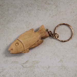 Wooden Fish Keychain Olive Wood Fish Keychain Fish Keyring - Etsy