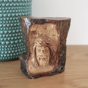 Table Top Sculpture of Jesus Curved in Olive Wood, Religious Gift of ...