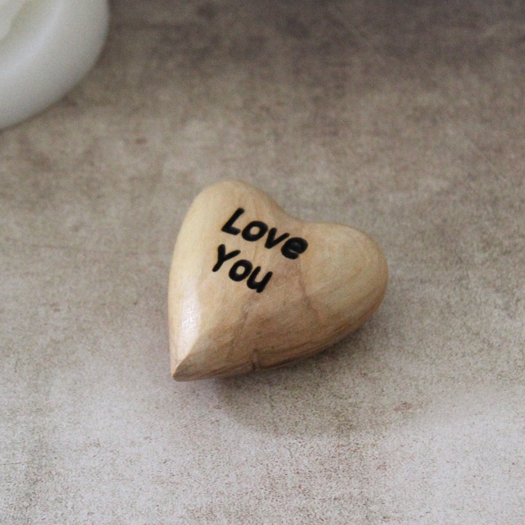 Personalized Olive Wood Heart Table Decorations for Her - Etsy