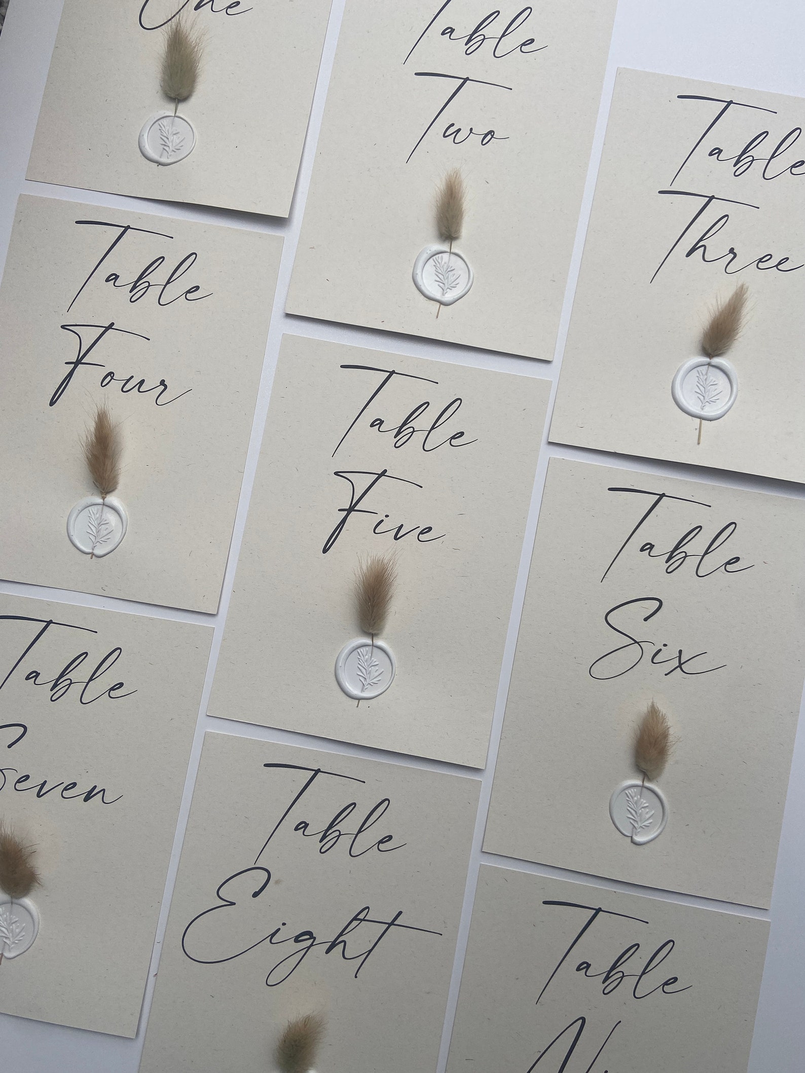 Bunny Tails Table Number With White Wax Seal - Etsy