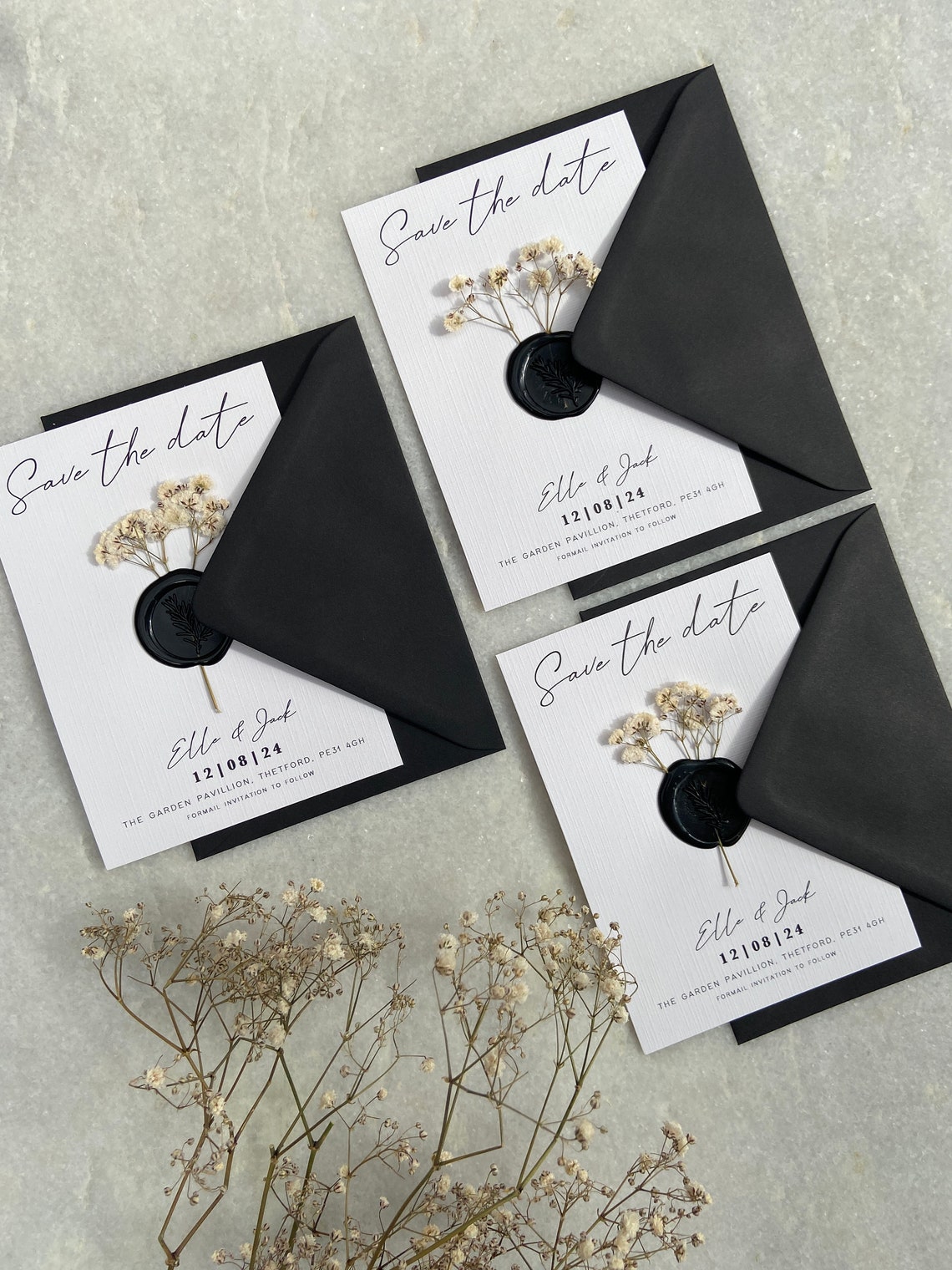 UNPERSONALISED SAMPLE Mono Black and White Save the Date - Etsy