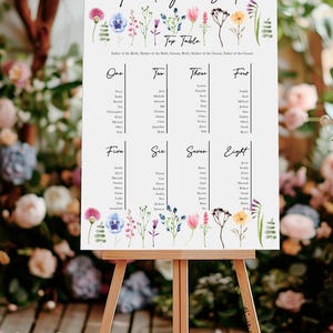 Seating Chart With Printed Wild Flowers - Etsy
