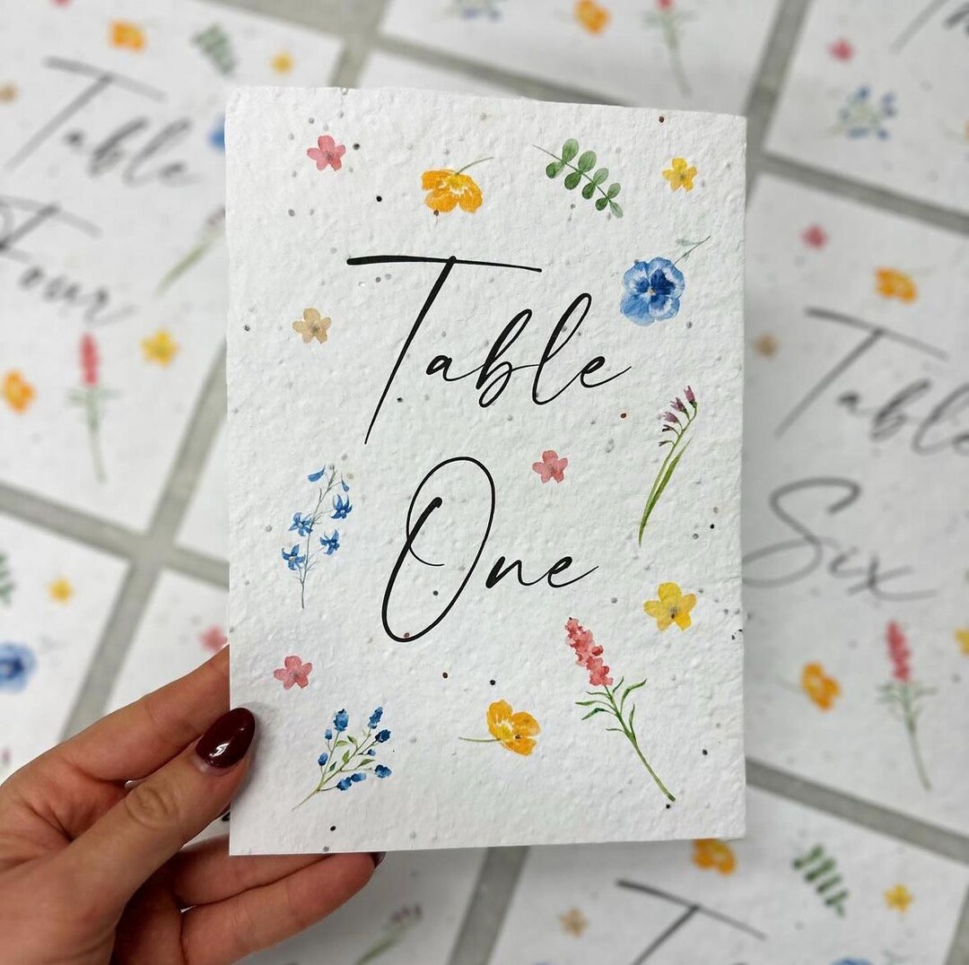 Plantable Wild Flower Seed Table Numbers - Etsy