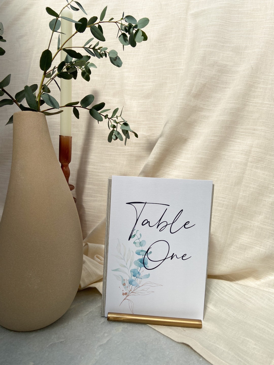Eucalyptus Wedding Table Number - Etsy