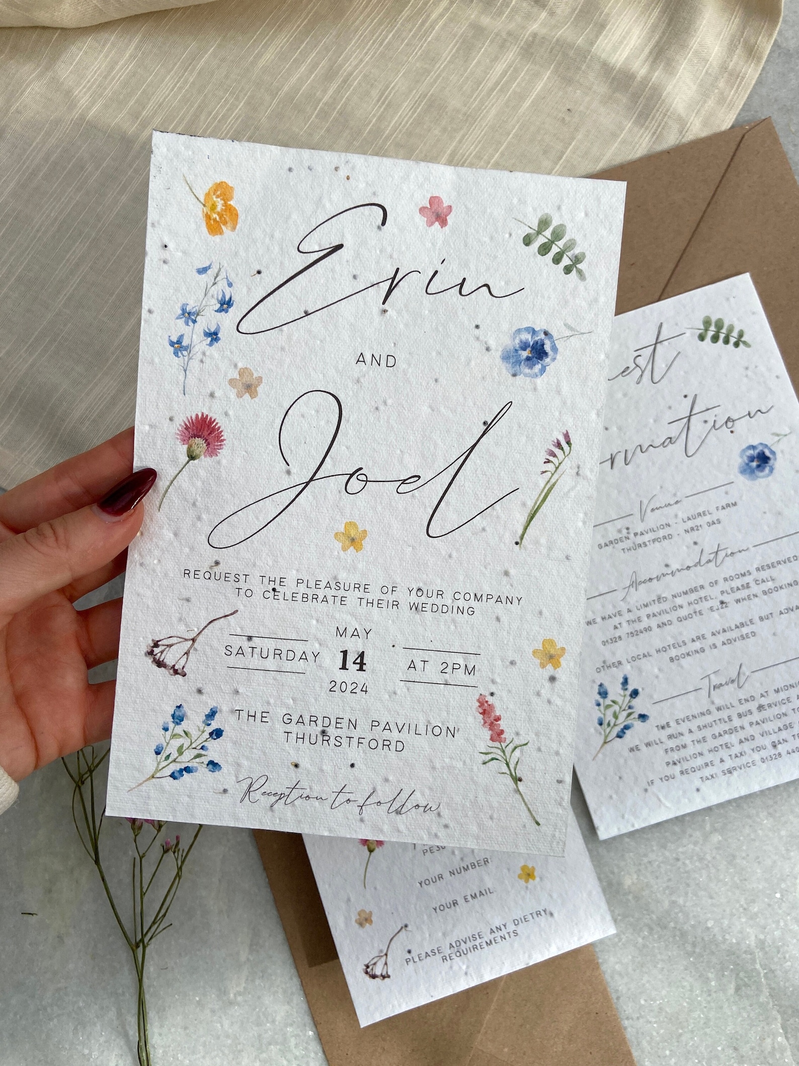 Plantable Wild Flower Seed Wedding Invitation Floral Style - Etsy
