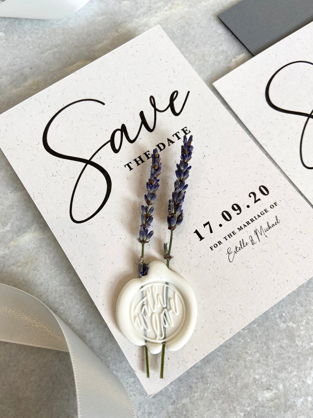 Luxury Lavender Wedding Save the Date - Etsy UK