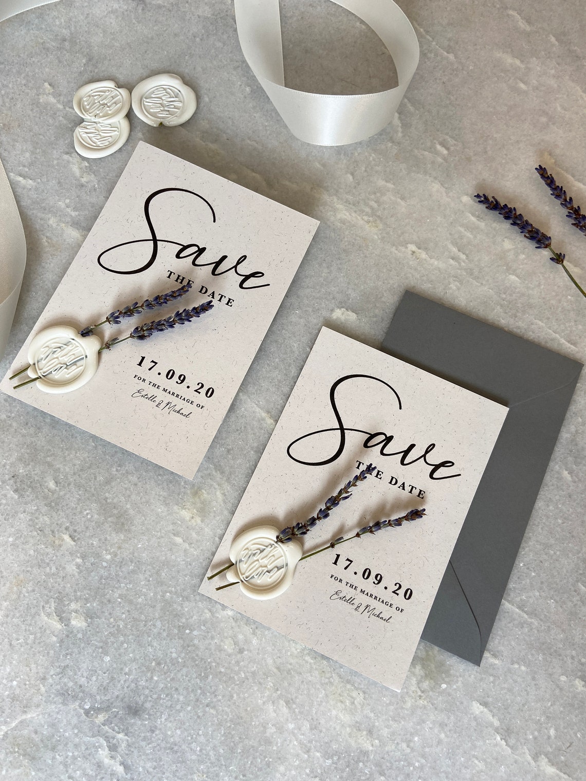 Luxury Lavender Wedding Save the Date - Etsy UK