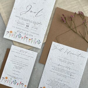 Plantable Wild Flower Seed Wedding Invitation Floral Border - Etsy UK