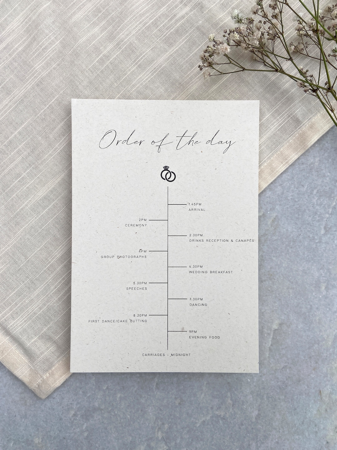 A5 Order of Service Insert - Etsy