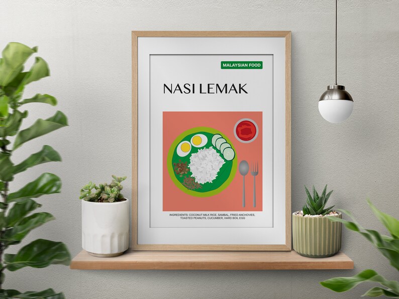 Printable Malaysian Nasi Lemak Art Print Malaysia Wall Art - Etsy