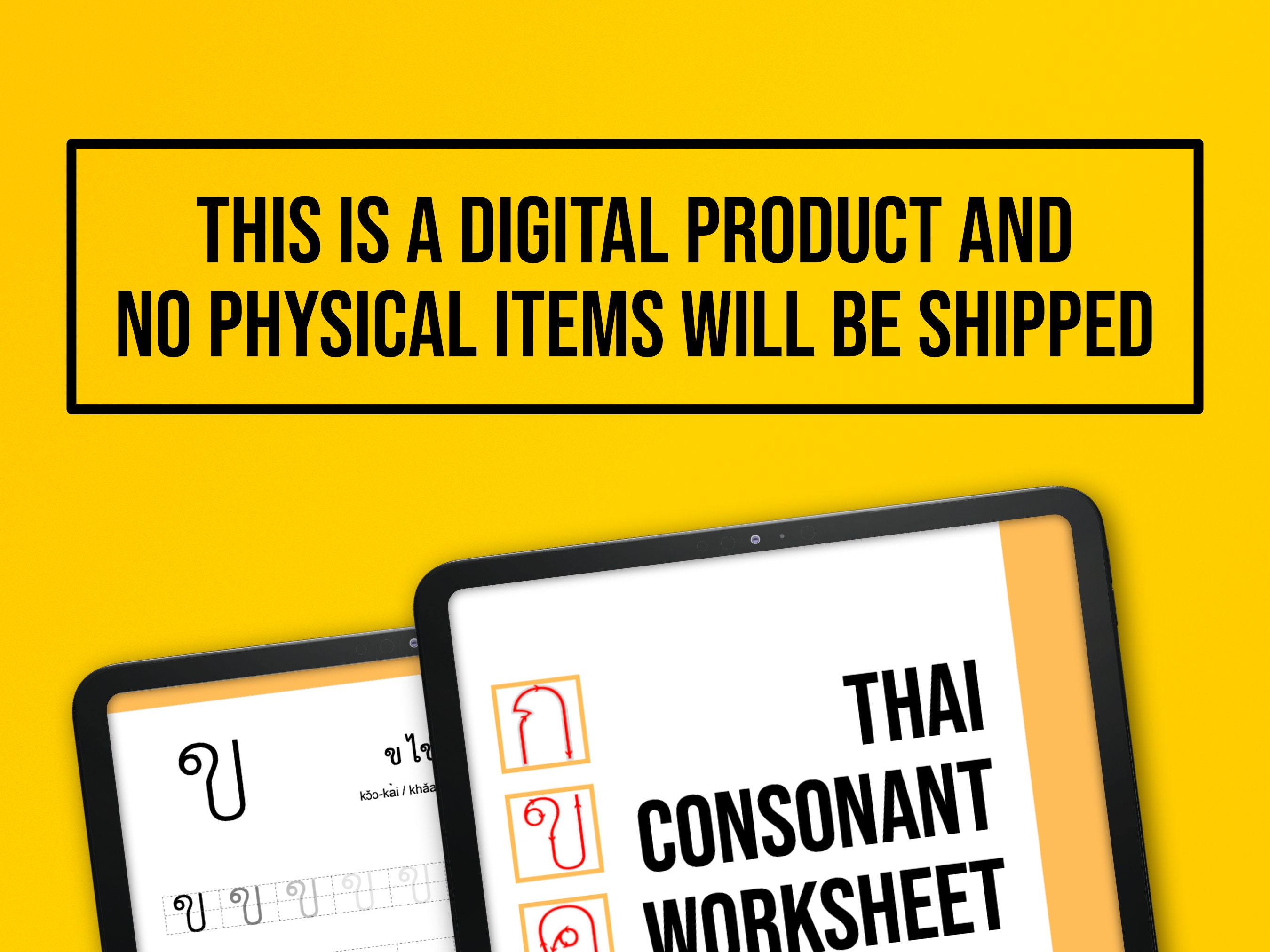 Thai Alphabets, Thai Consonants Practice Worksheet Printable, Workbook ...