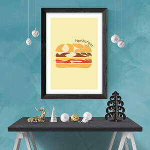 Printable Hamburger Word Art, Japan Food Decor, Word to Shape Art ...