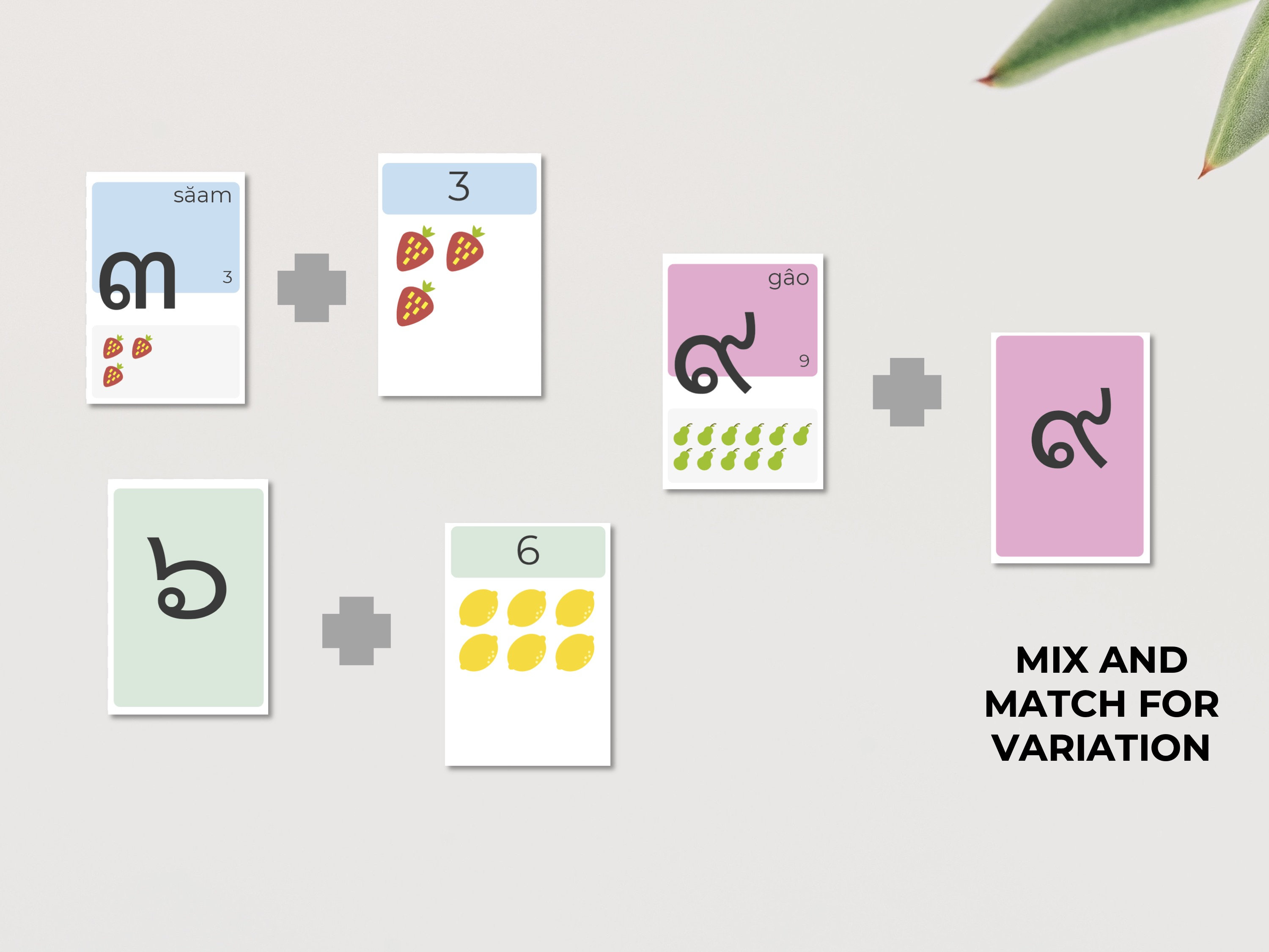 Digital Thai Flashcards Numbers 0-9, Thai Homeschool Printable ...