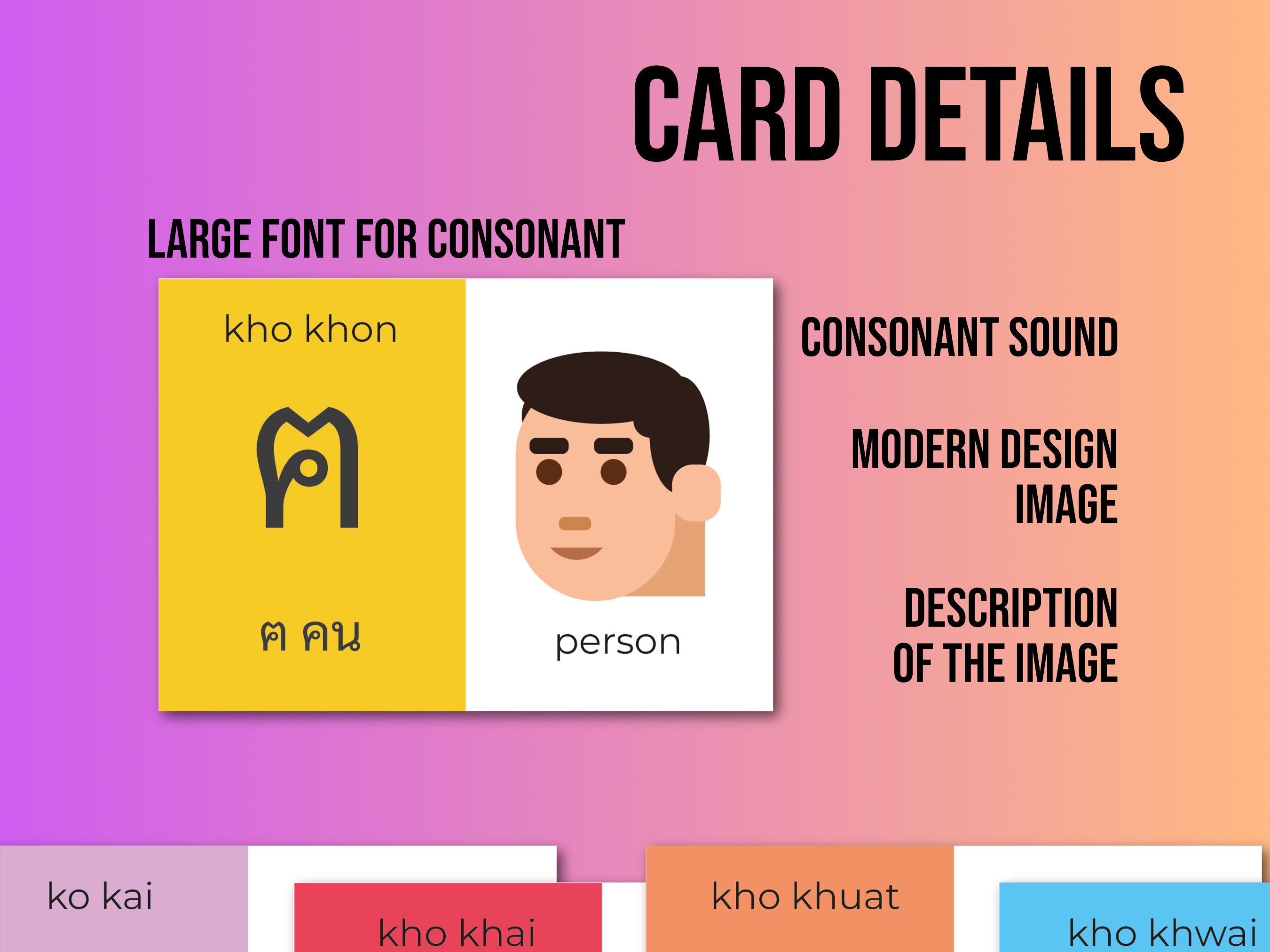 Printable Thai Flashcards, Thailand Script Consonants, Homeschool ...