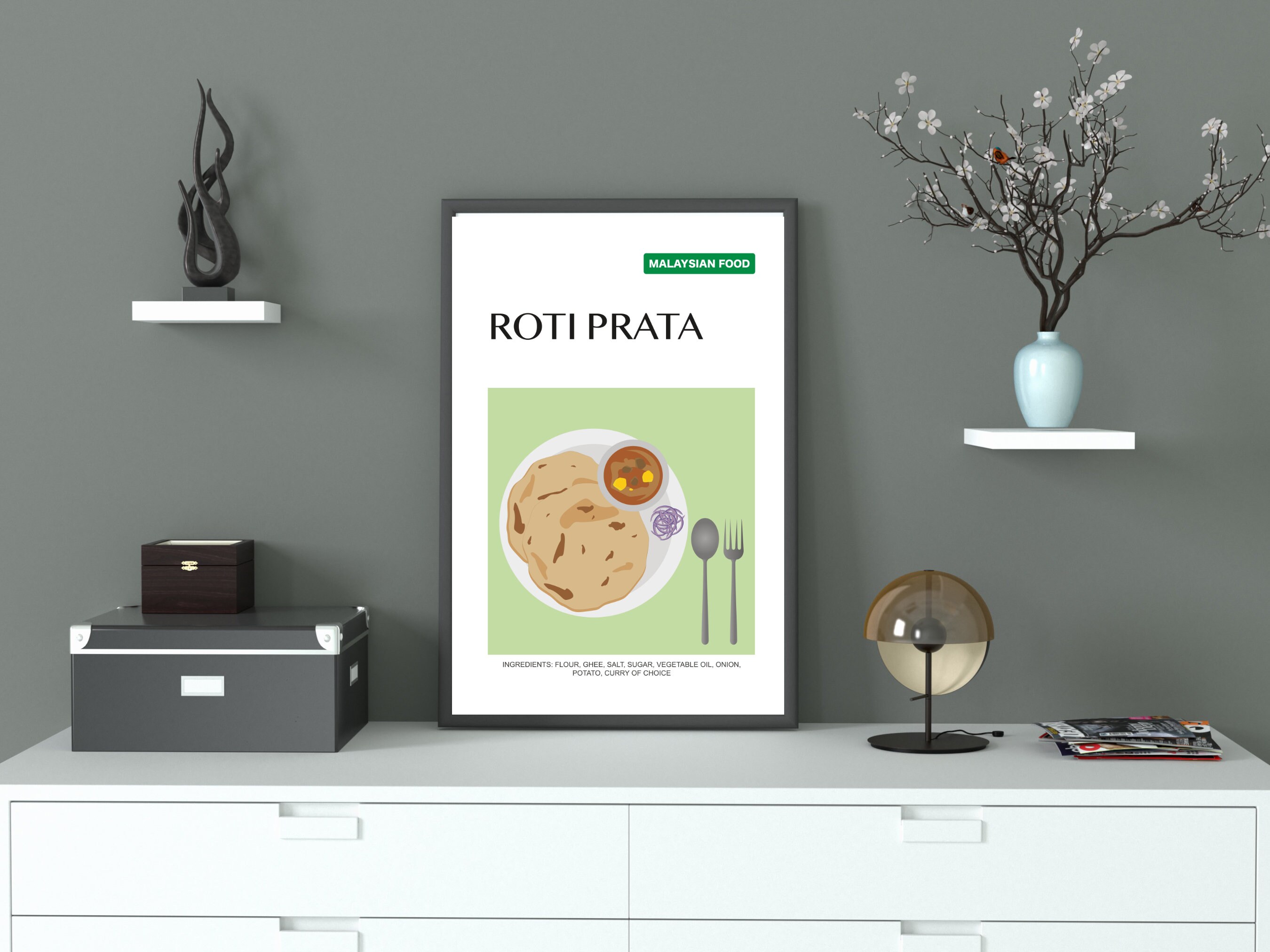 Malaysisches Essen Wandkunst Roti Prata Poster Malaysia - Etsy.de