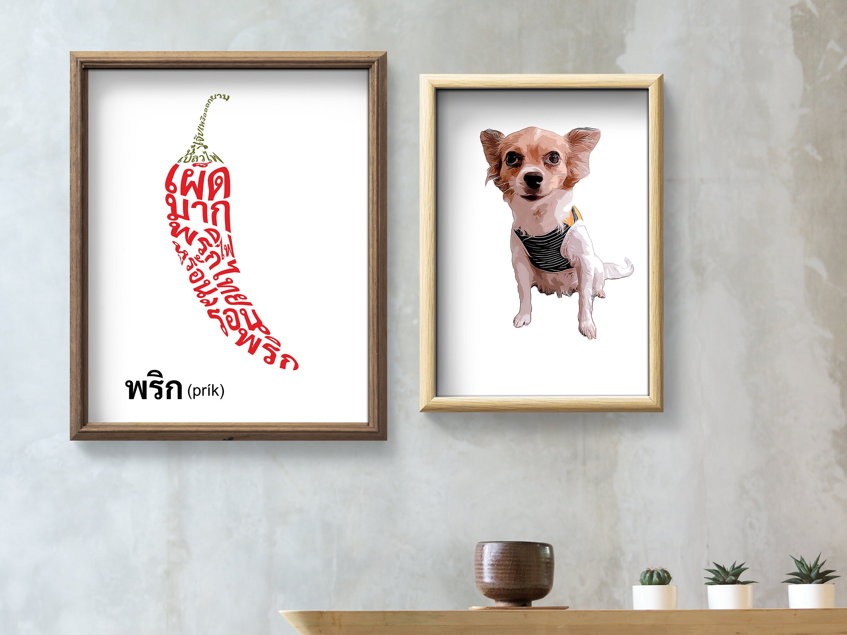 Thai Chili Word Art Print: Minimalist Kitchen Decor (digital Download ...