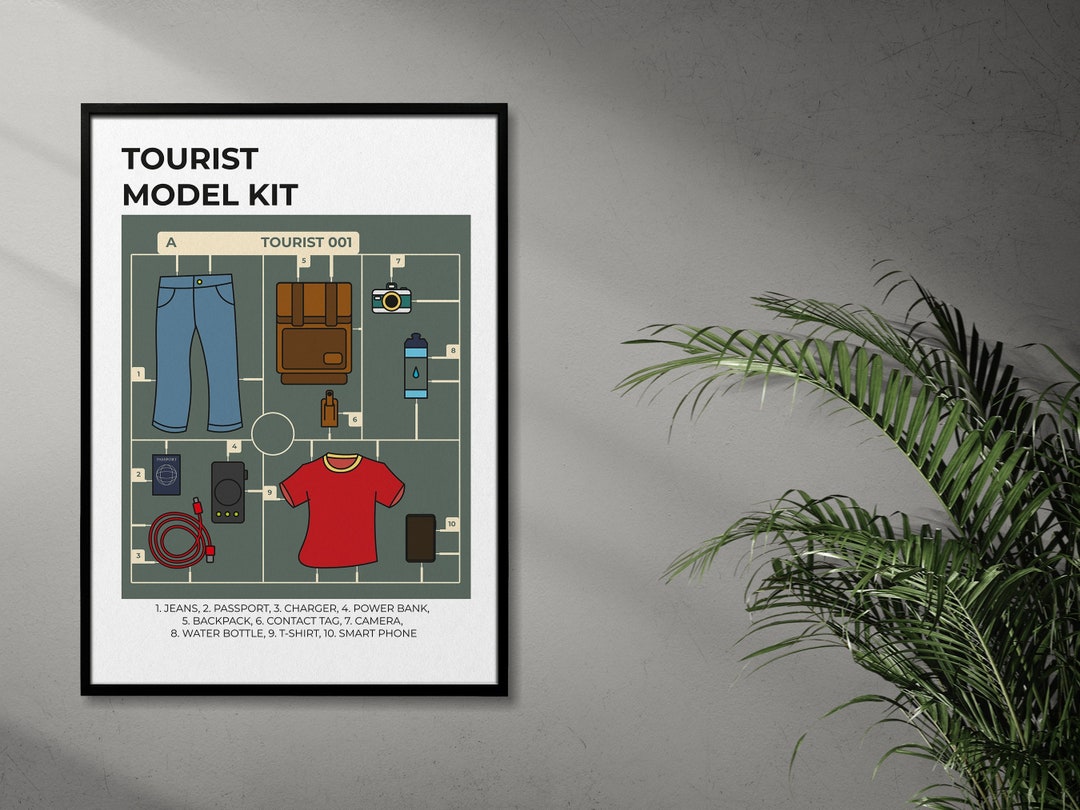 Printable Model Kit Style Art Print, Tourist Model Kit Wall Art, Living ...