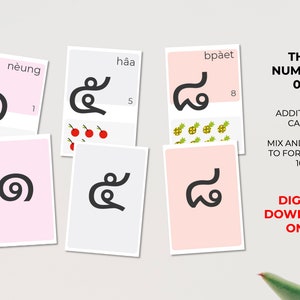 Digital Thai Flashcards Numbers 0-9, Thai Homeschool Printable ...