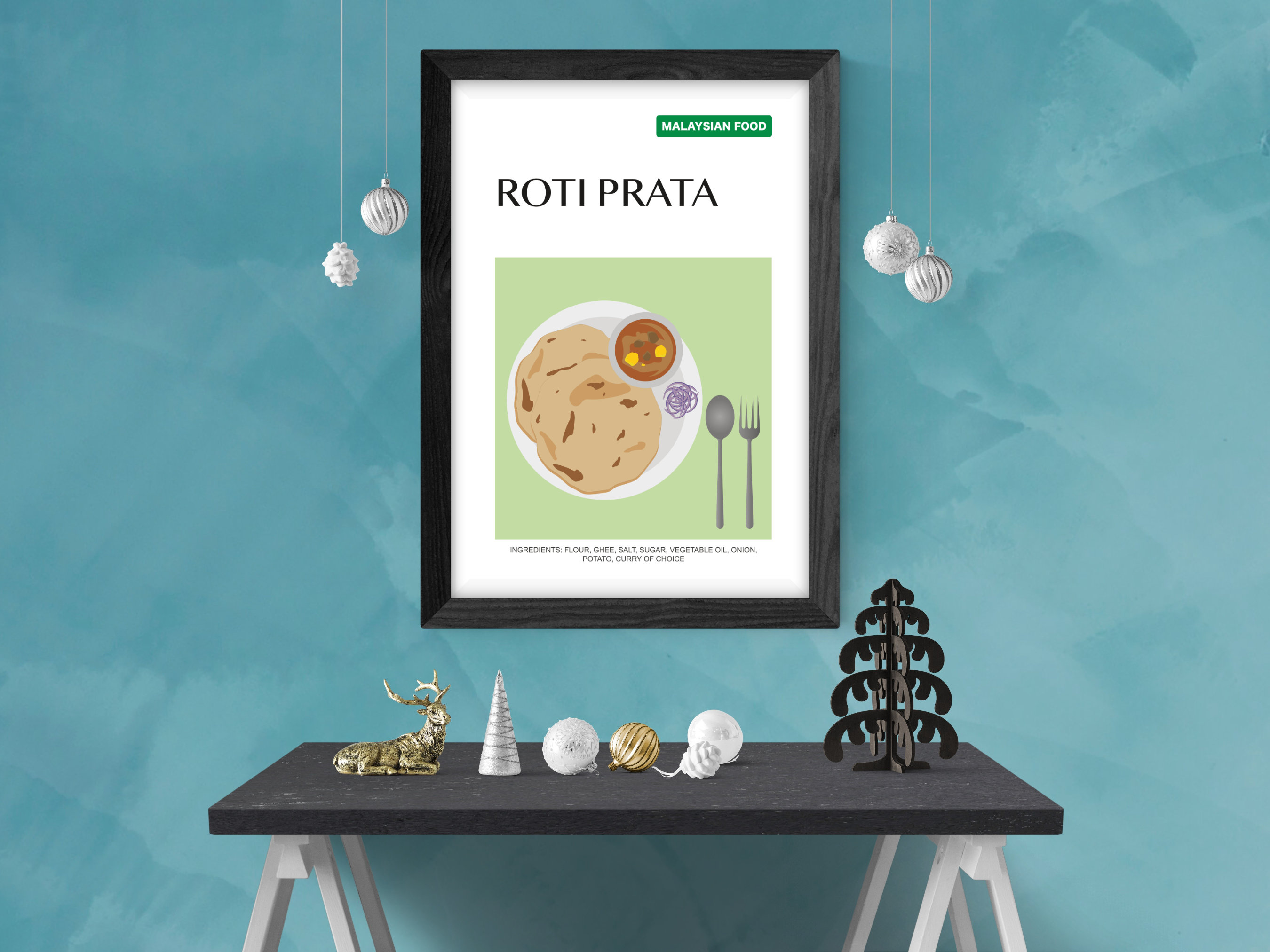 Malaysisches Essen Wandkunst Roti Prata Poster Malaysia - Etsy.de