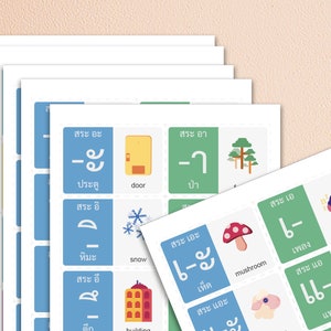 Printable Thai Flashcards: Vowels & Tone Markers (digital Download) - Etsy